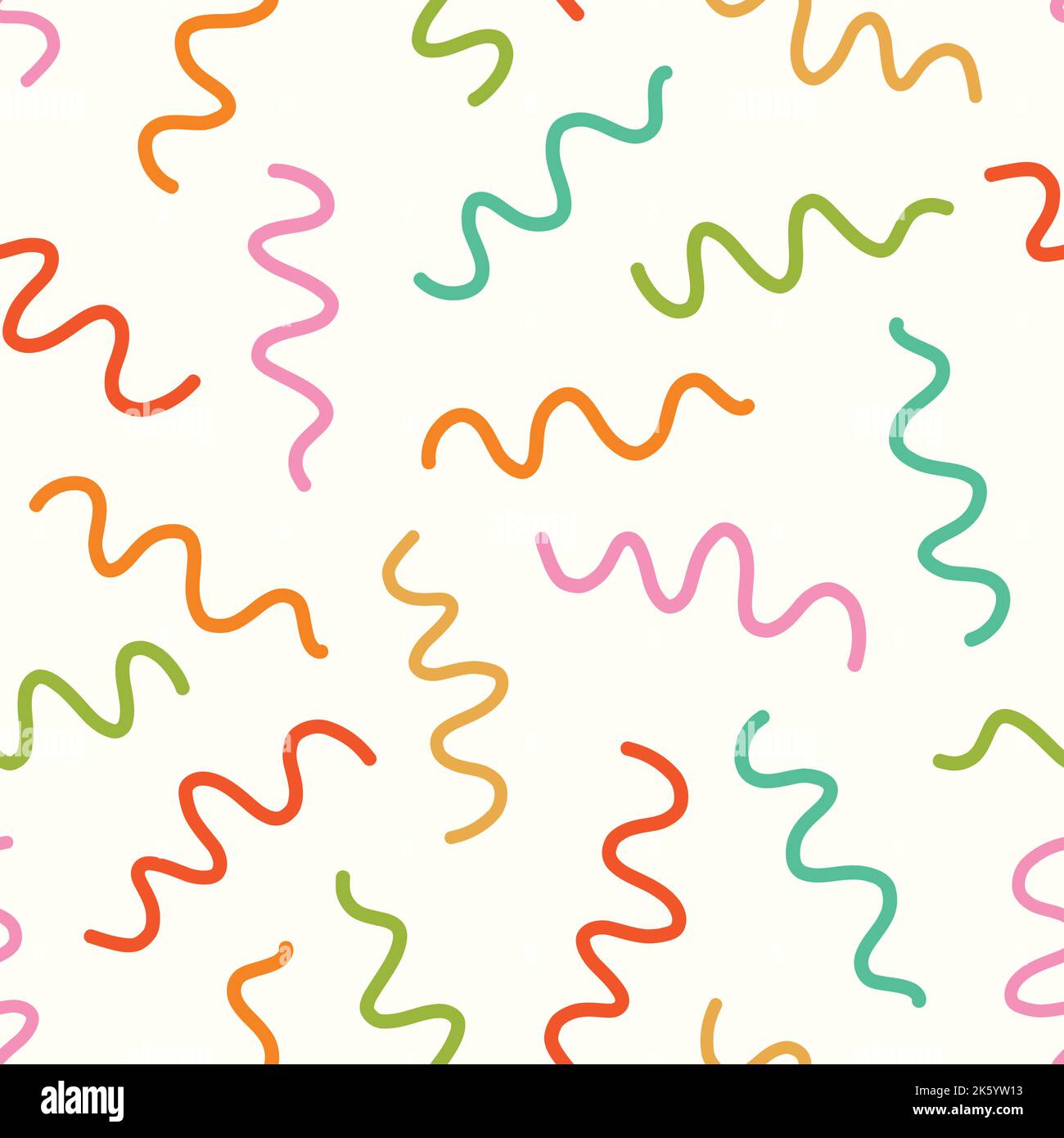 Abstract squiggle pattern background. Fun vector seamless repeat of ...