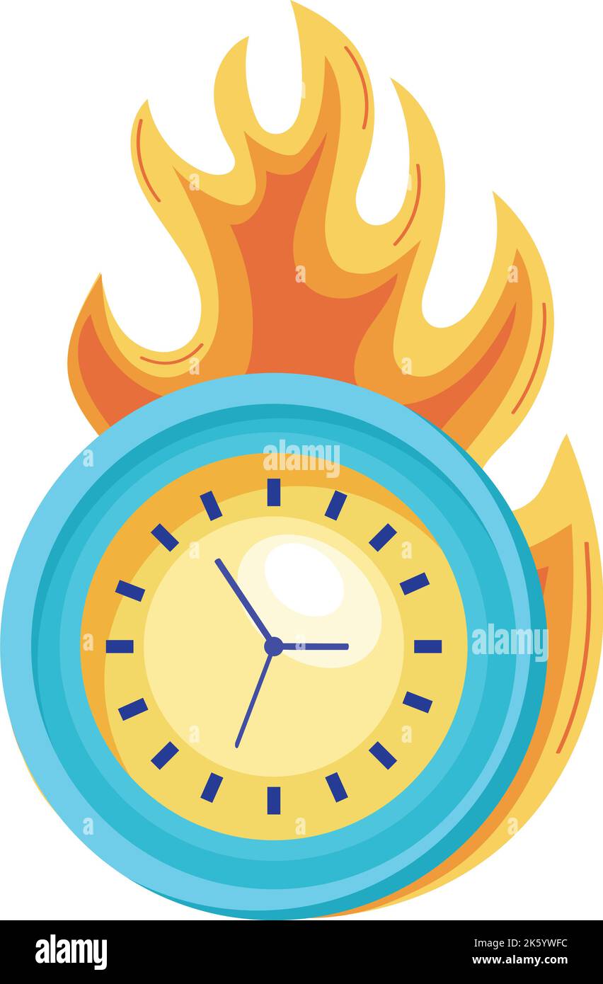 clock on fire Stock Vector Image & Art - Alamy