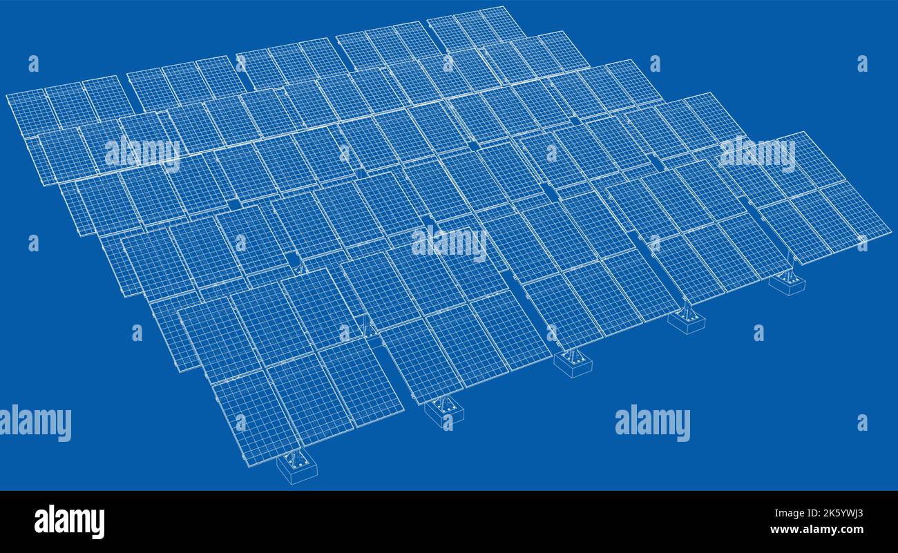 Solar Panel Field. Vector Stock Vector Image & Art - Alamy