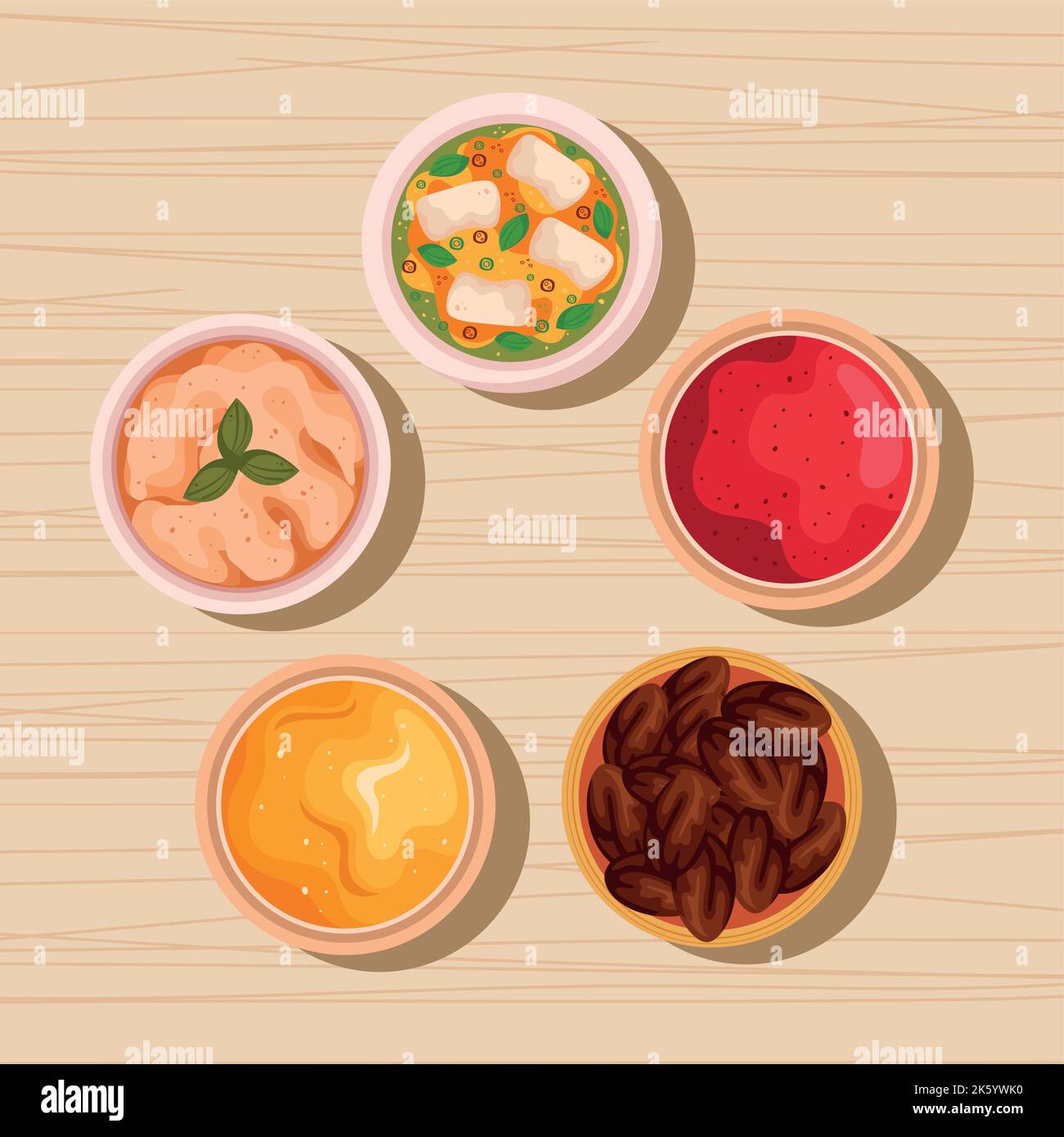 five muslim food icons Stock Vector Image & Art - Alamy