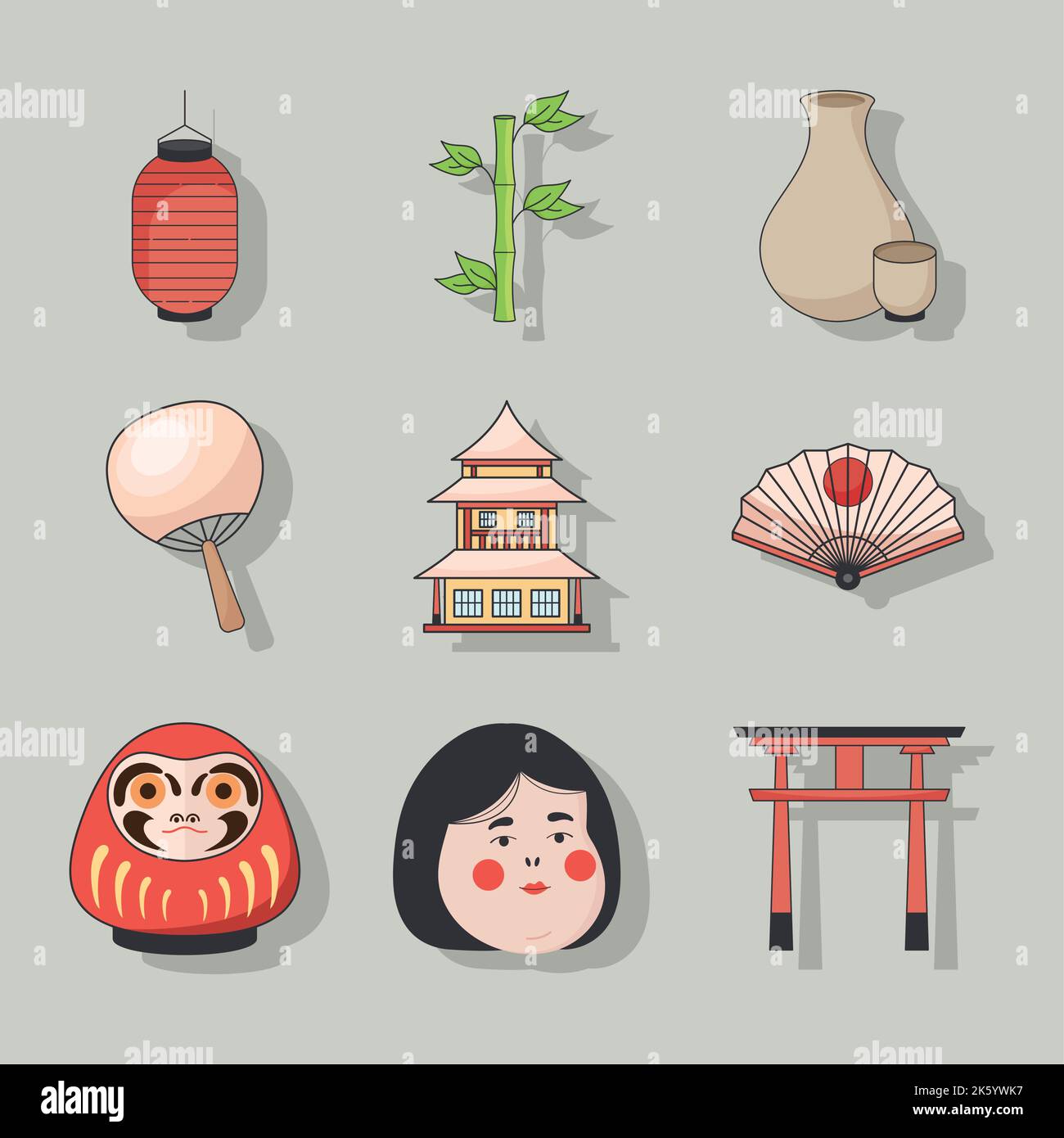 japanese culture icons Stock Vector Image & Art - Alamy