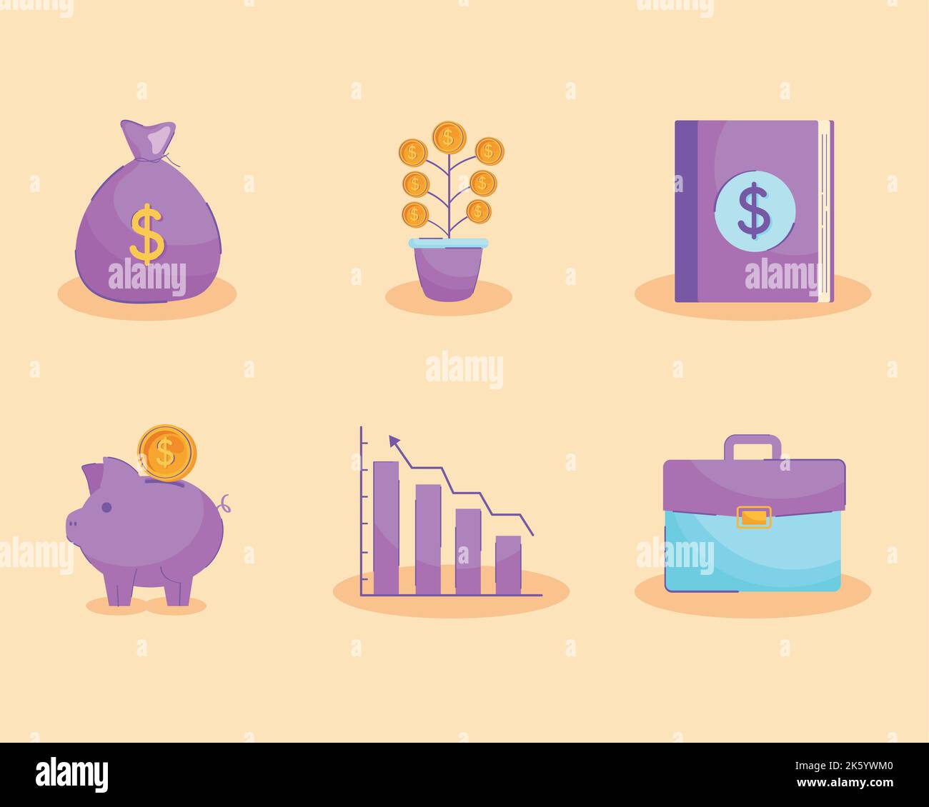 six money dollars icons Stock Vector Image & Art - Alamy