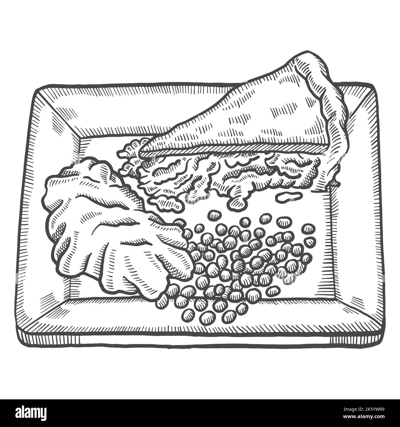 pie and mesh potato british or england food cuisine isolated doodle ...