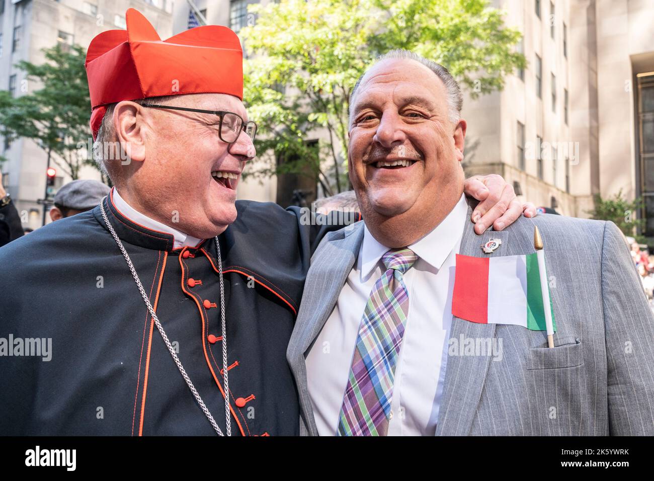 Cardinal Timothy Dolan poses with Gary LaBarbera at annual Columbus Day ...