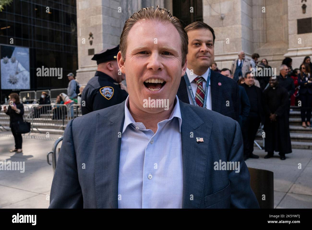 Politician Andrew Giuliani marches at annual Columbus Day parade on ...