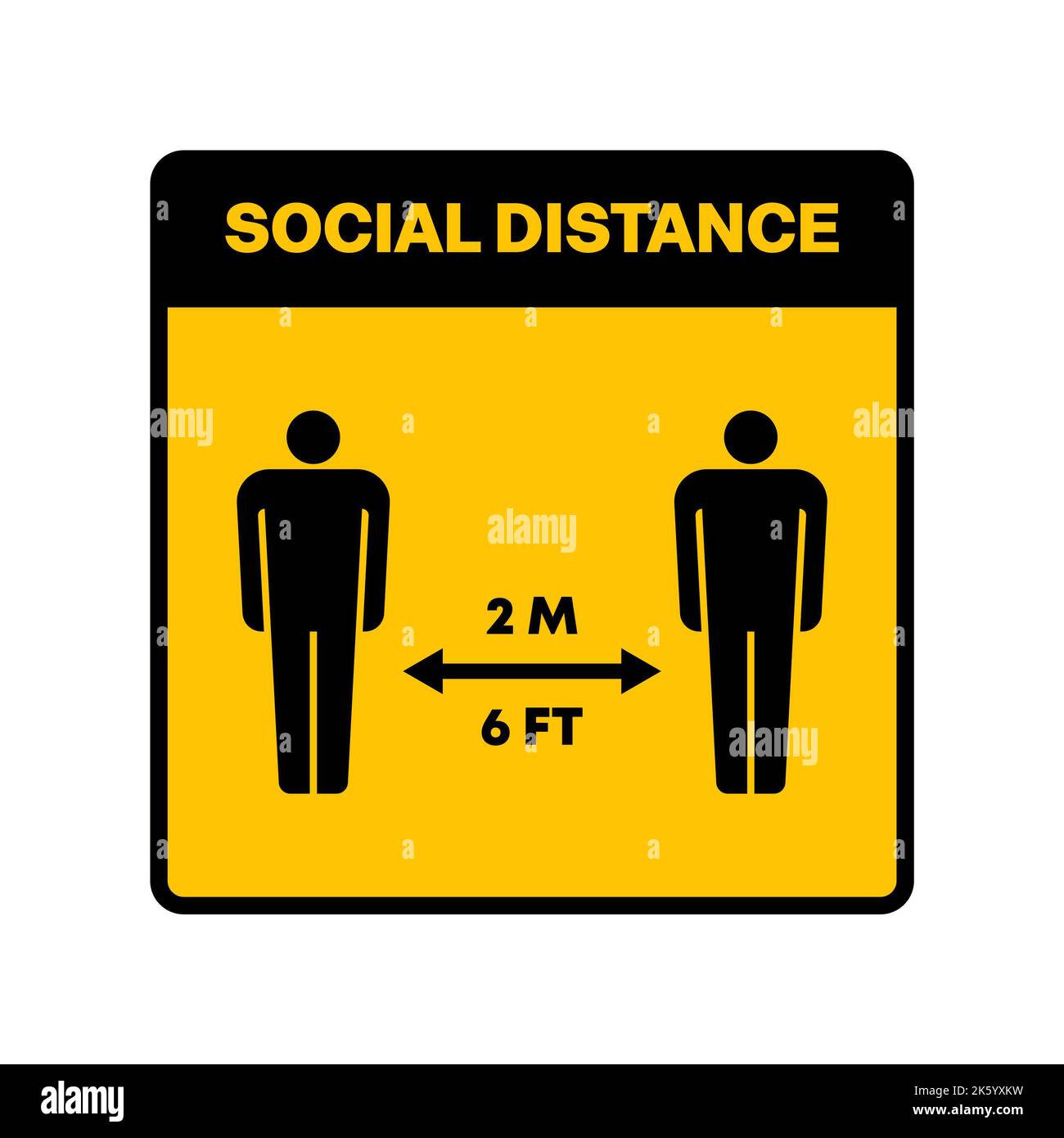 High quality social distance warning icon on white background. Pandemic ...