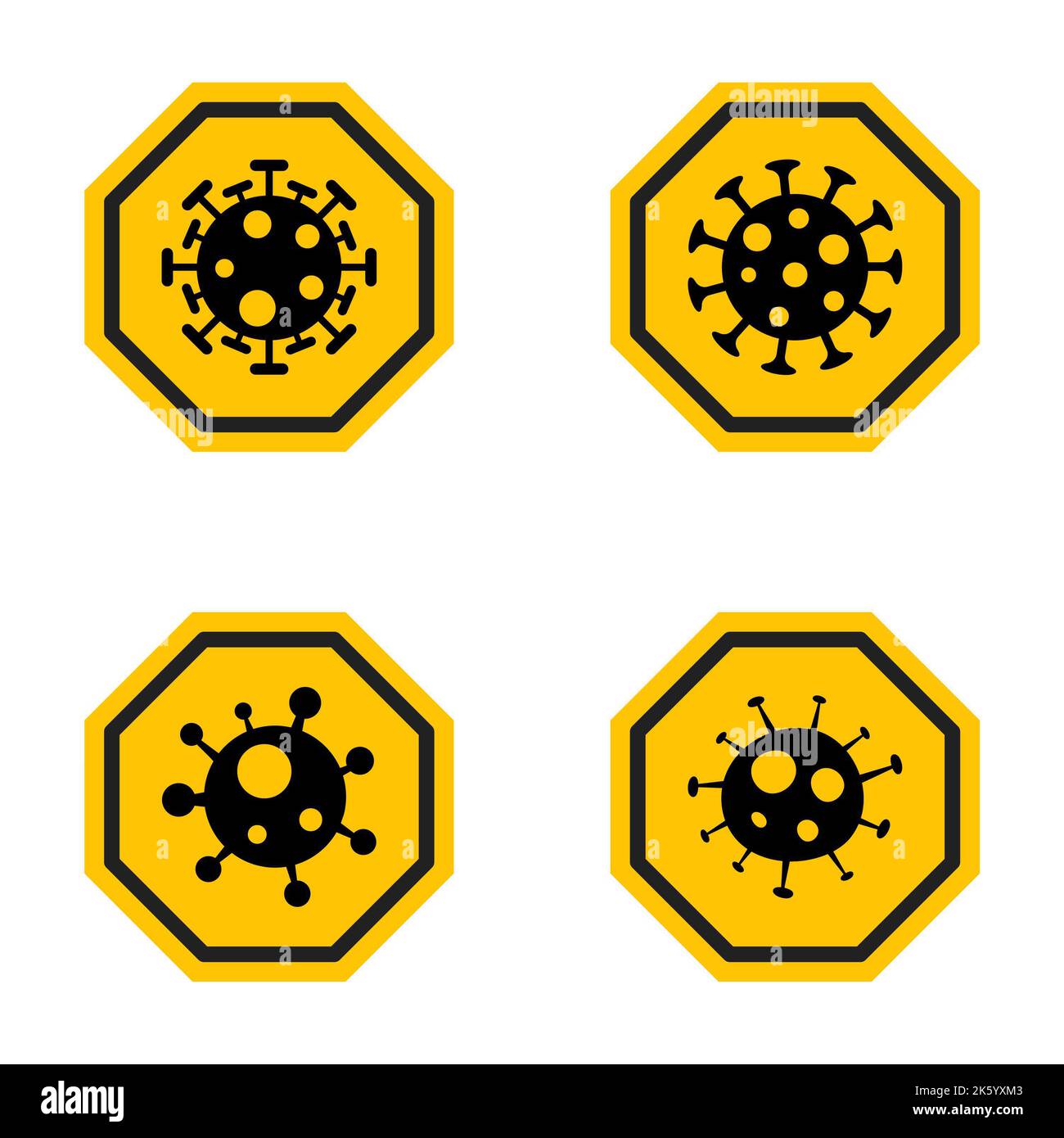 High quality coronavirus warning icon on white background. Pandemic ...