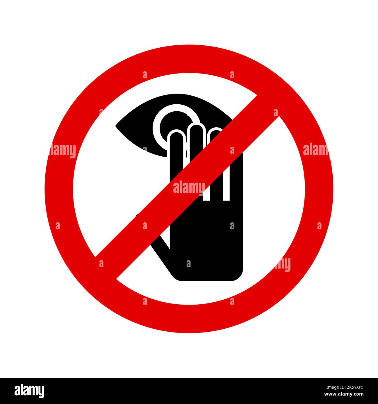 High quality avoid touch your eye prohibition sign on white background ...
