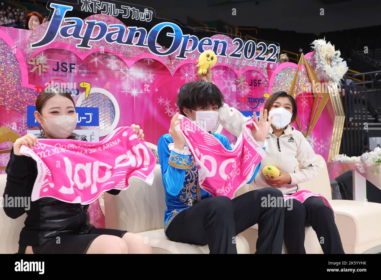 Saitama, Japan. 8th Oct, 2022. (L-R) Rika Kihira, Kao Miura, Kaori ...