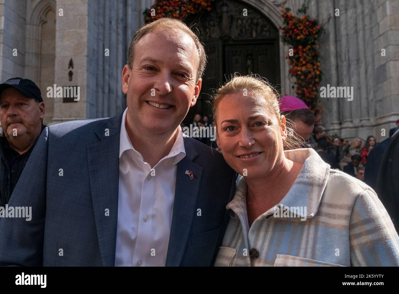 New York, US, October 10, 2022. Congressman Lee Zeldin and Alison ...