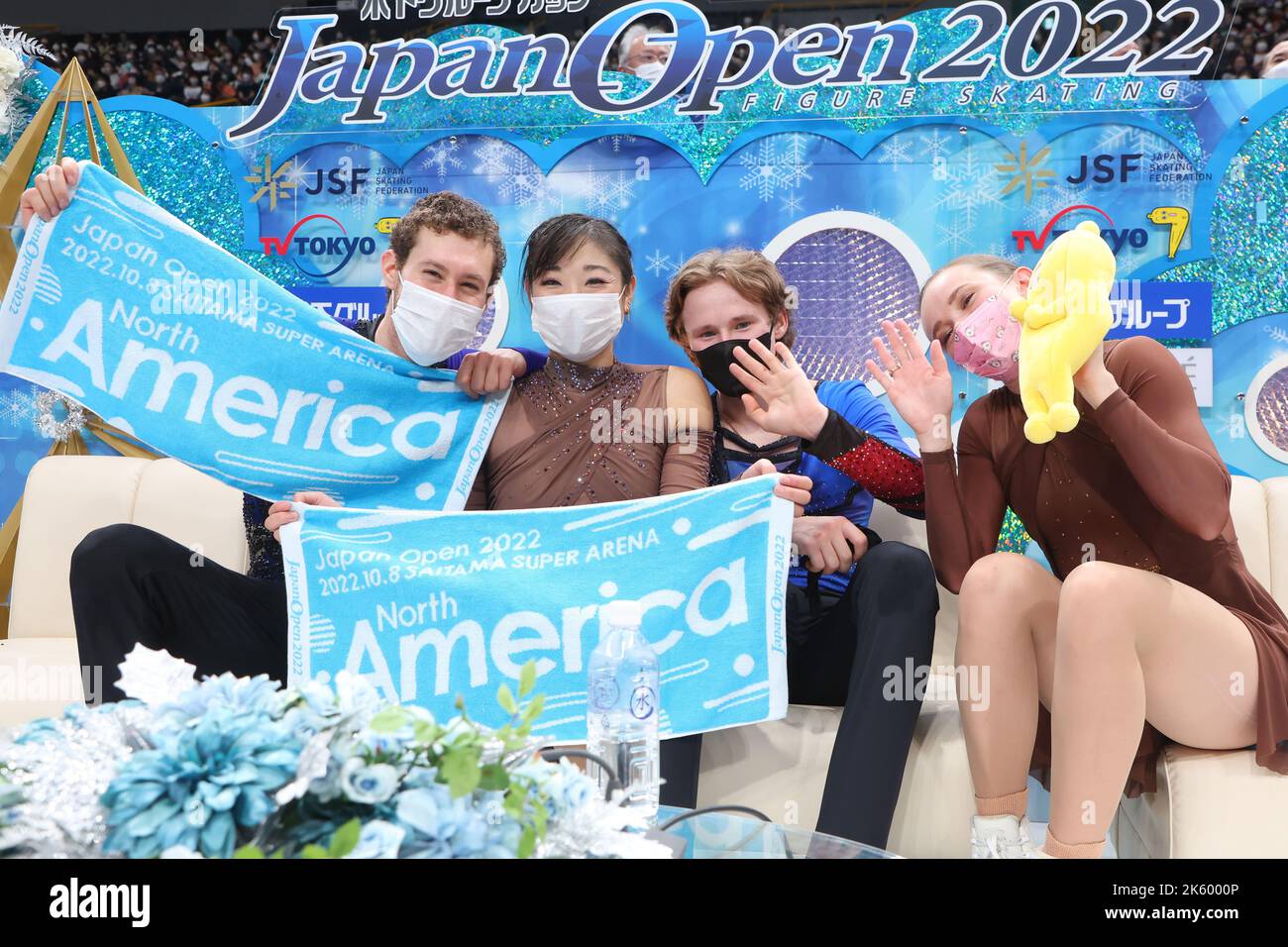 Saitama, Japan. 8th Oct, 2022. (L-R) Jason Brown, Mirai Nagasu, Ilia ...