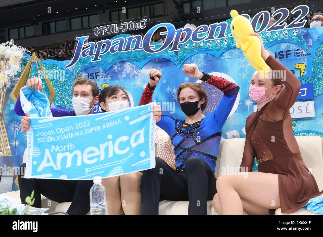 Saitama, Japan. 8th Oct, 2022. (L-R) Jason Brown, Mirai Nagasu, Ilia ...
