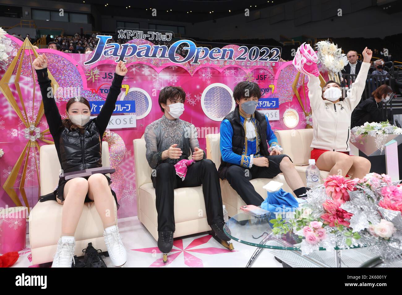 Saitama, Japan. 8th Oct, 2022. (L-R) Rika Kihira, Shoma Uno, Kao Miura ...