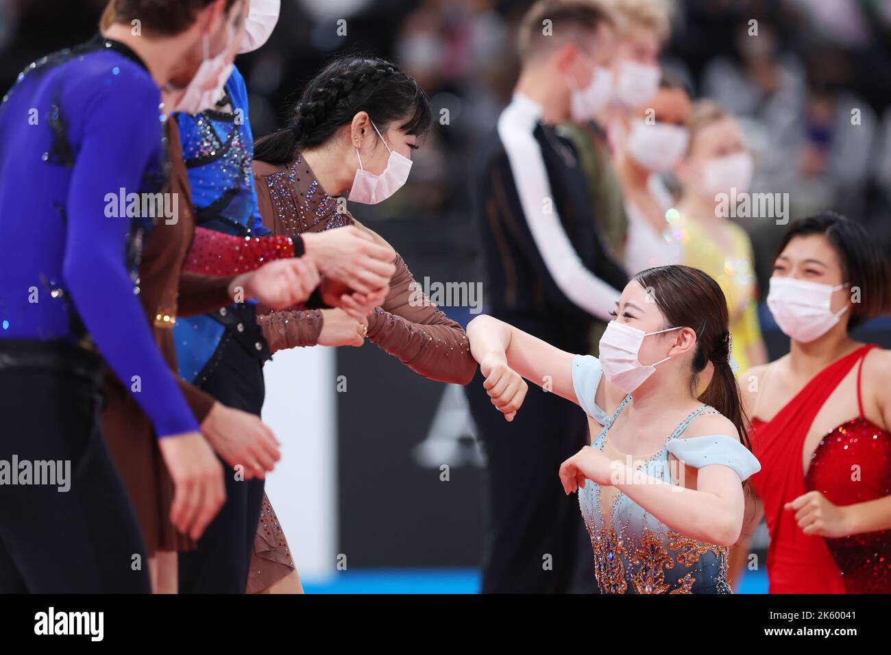 Saitama, Japan. 8th Oct, 2022. (L to R) Mirai Nagasu (USA), Rika Kihira ...