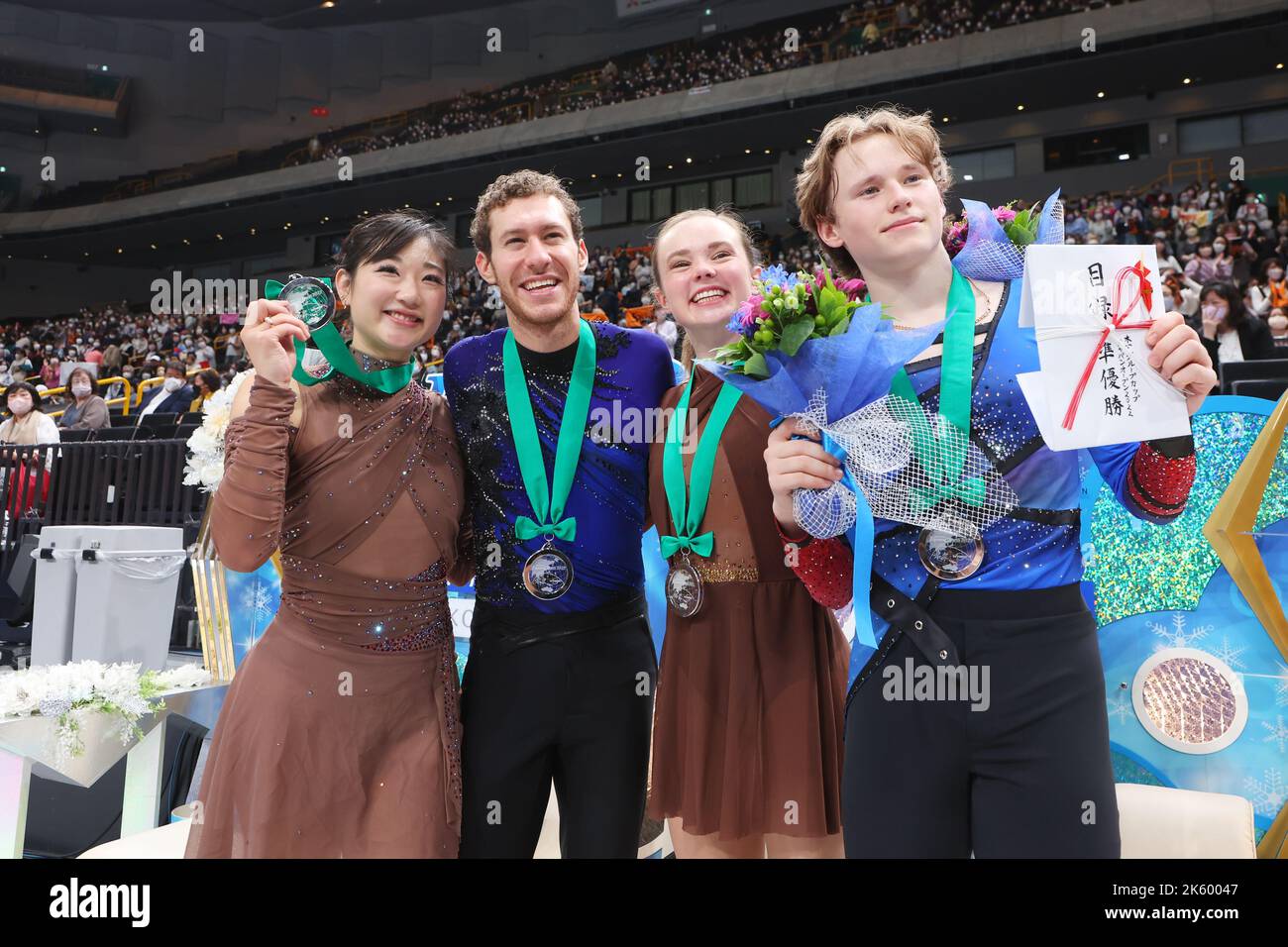 Saitama, Japan. 8th Oct, 2022. (L to R) Mirai Nagasu, Jason Brown ...