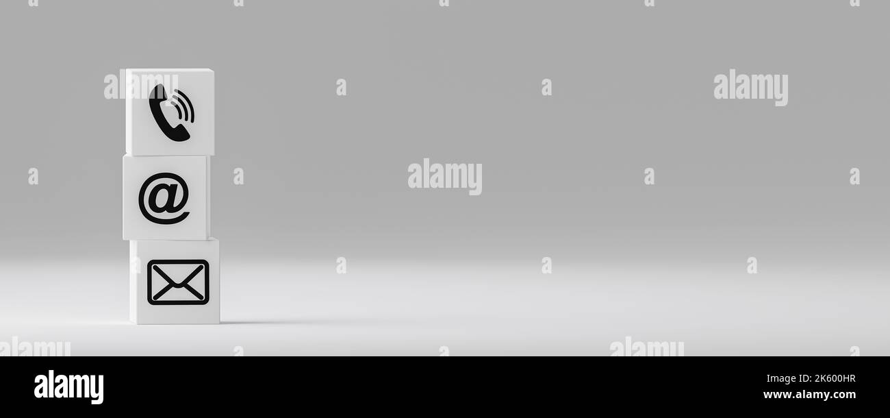 Website and Internet contact us page concept with phone, email, mail ...