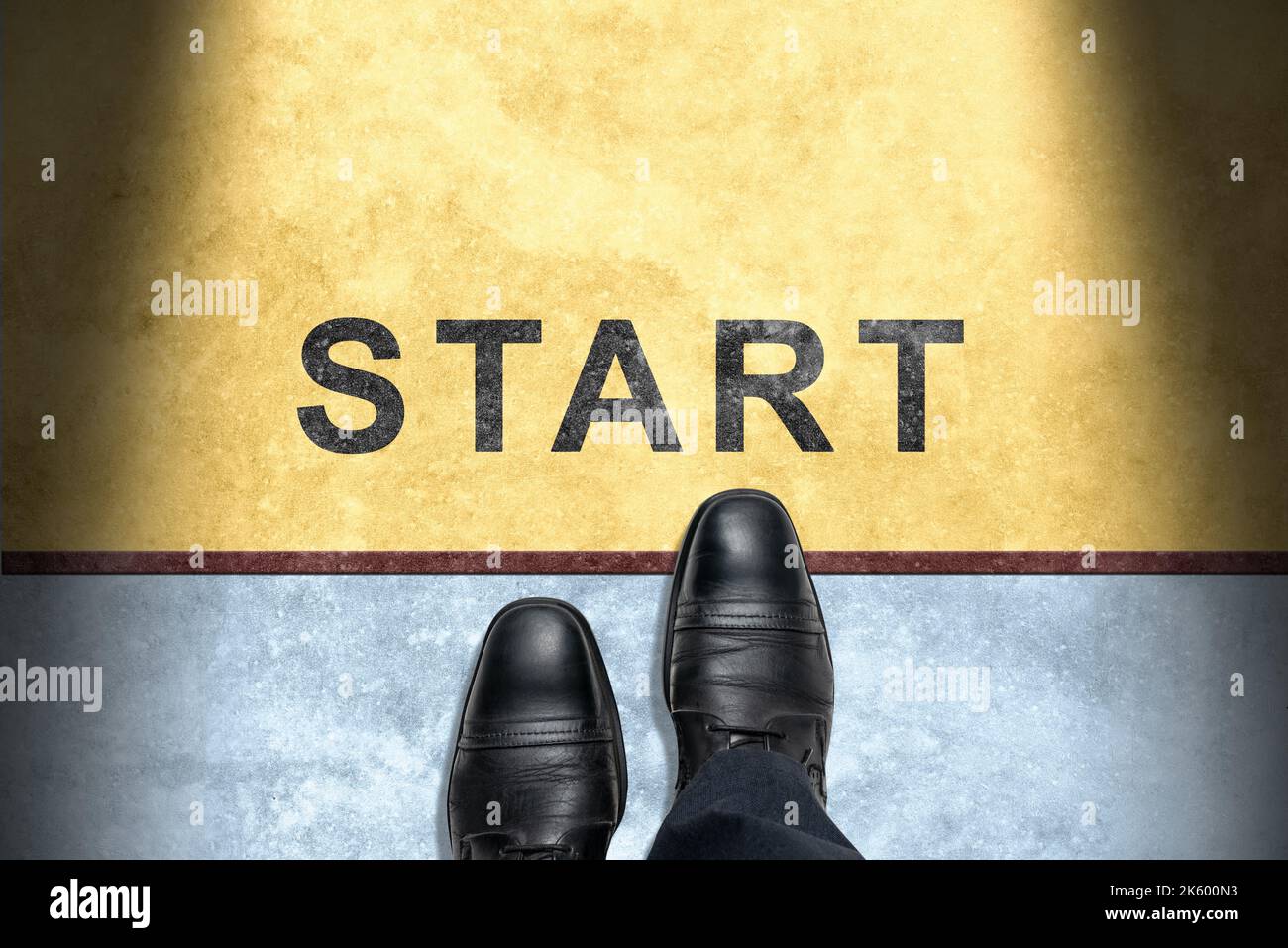 Start Line. Start background, Top view of Businessman on Start line ...