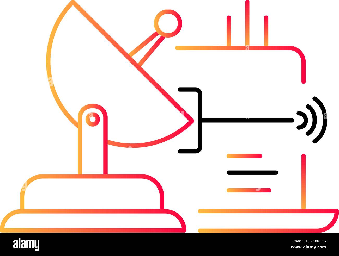 Satellite antenna remote control line icon vector Stock Vector Image ...