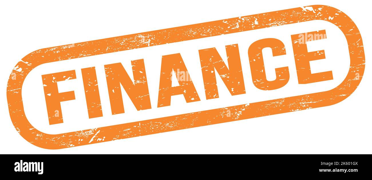 Finance text on orange Cut Out Stock Images & Pictures - Alamy