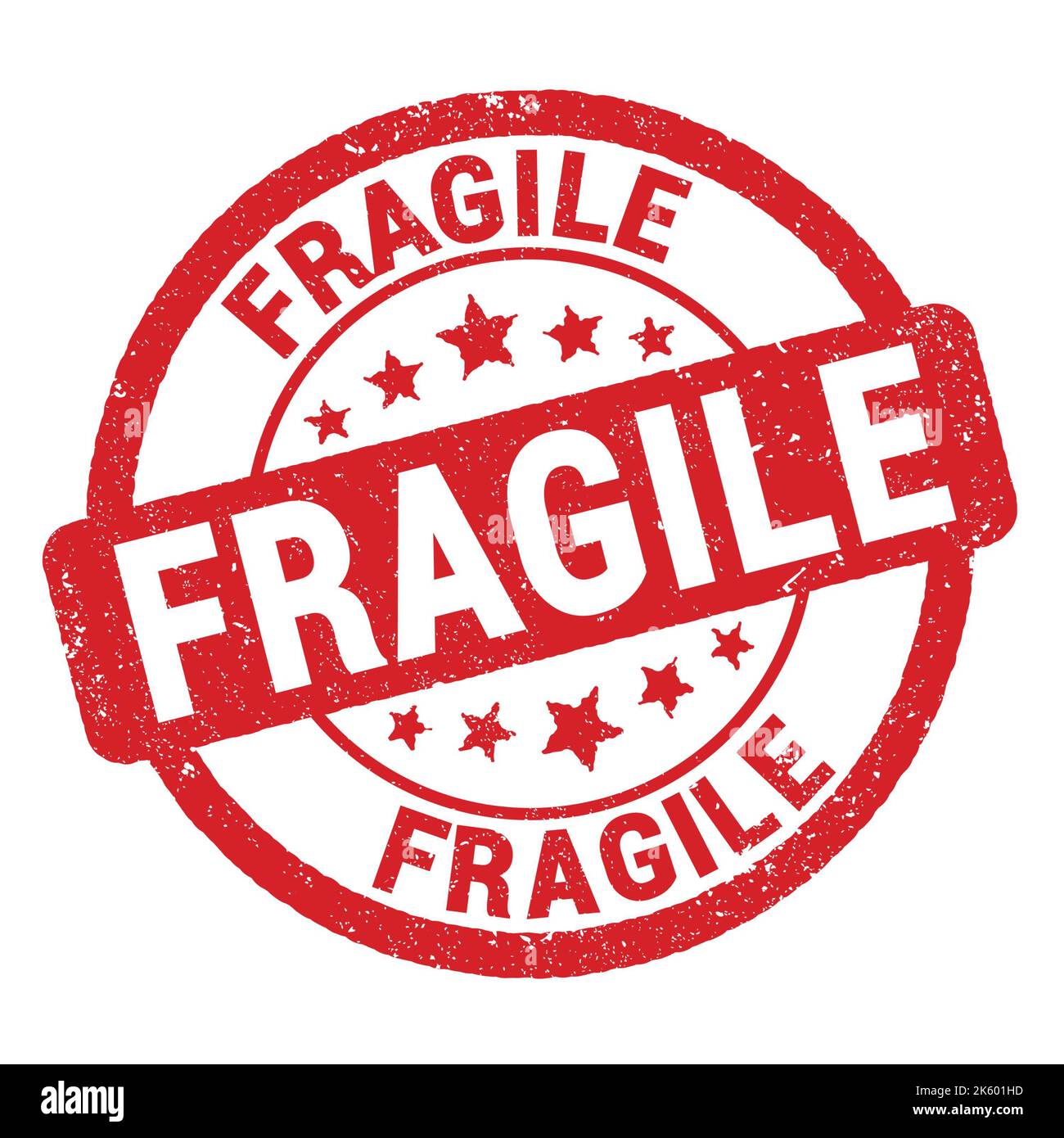 FRAGILE text written on red grungy stamp sign Stock Photo - Alamy