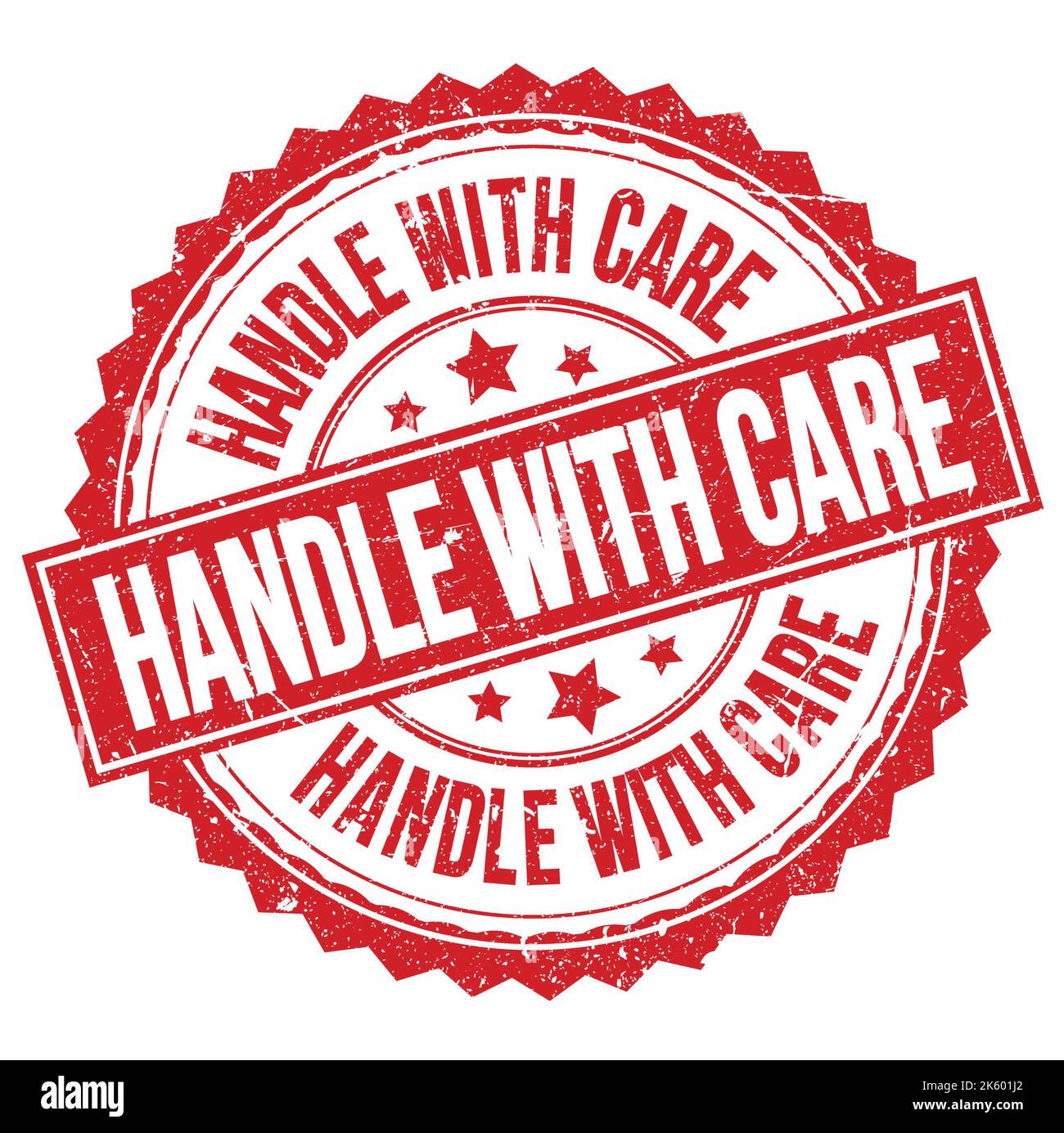 HANDLE WITH CARE text written on red round stamp sign Stock Photo - Alamy