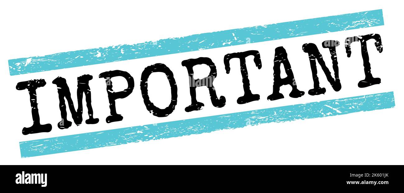 IMPORTANT text written on blue-black grungy lines stamp sign Stock ...