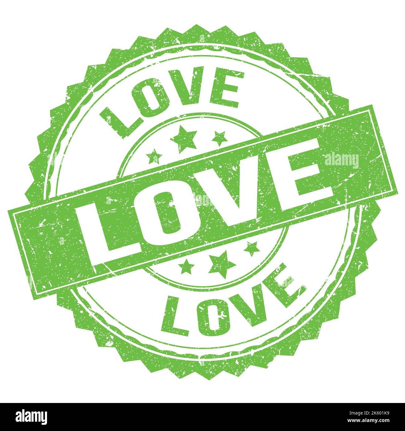 LOVE text written on green round stamp sign Stock Photo - Alamy