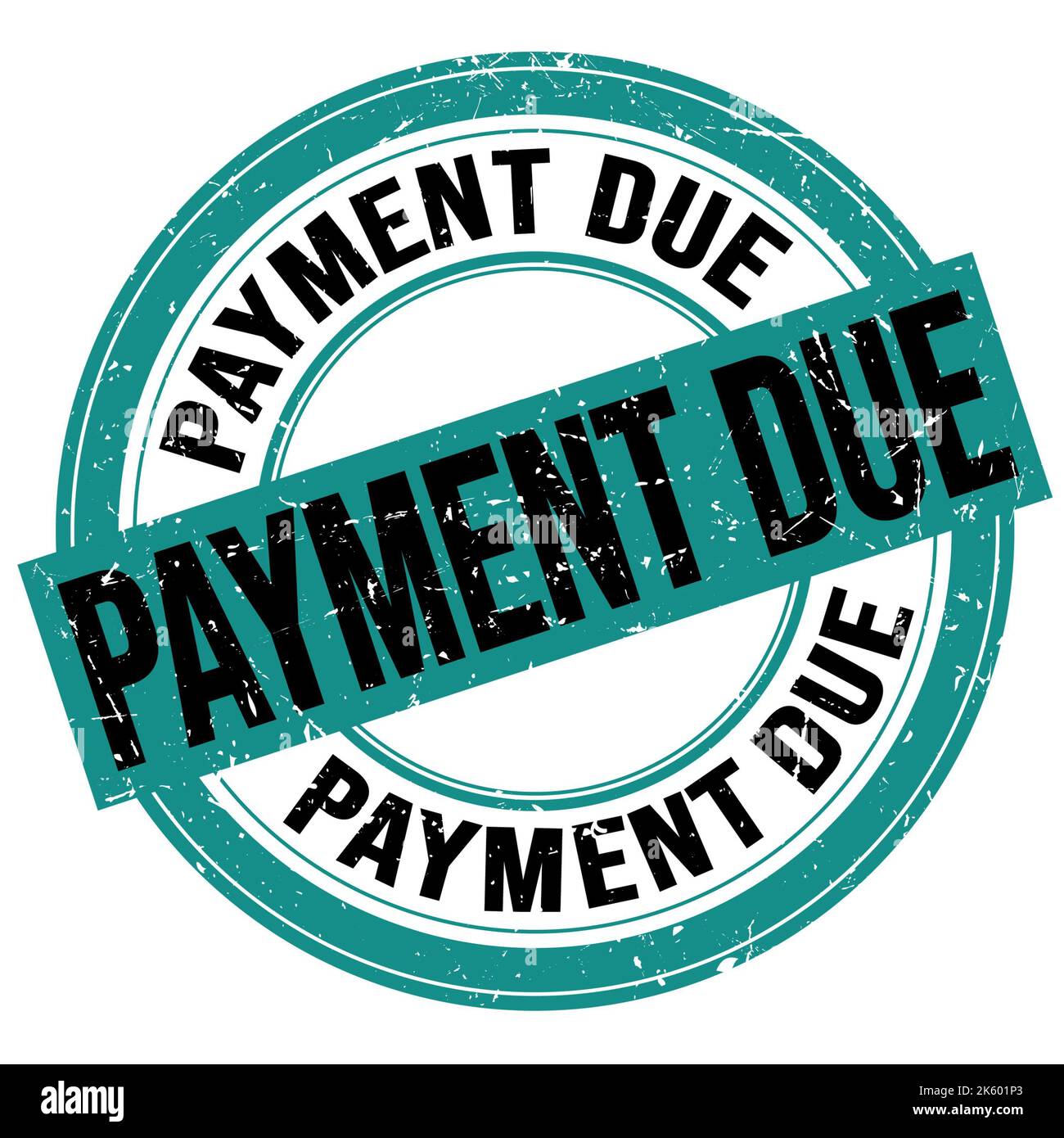 PAYMENT DUE text written on blue-black round grungy stamp sign Stock ...