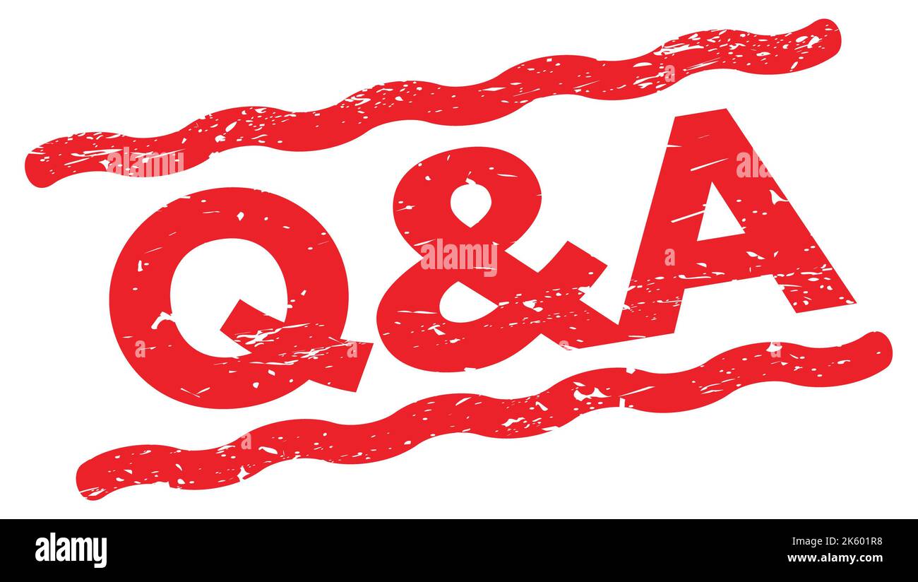 Q&A text written on red lines stamp sign Stock Photo - Alamy