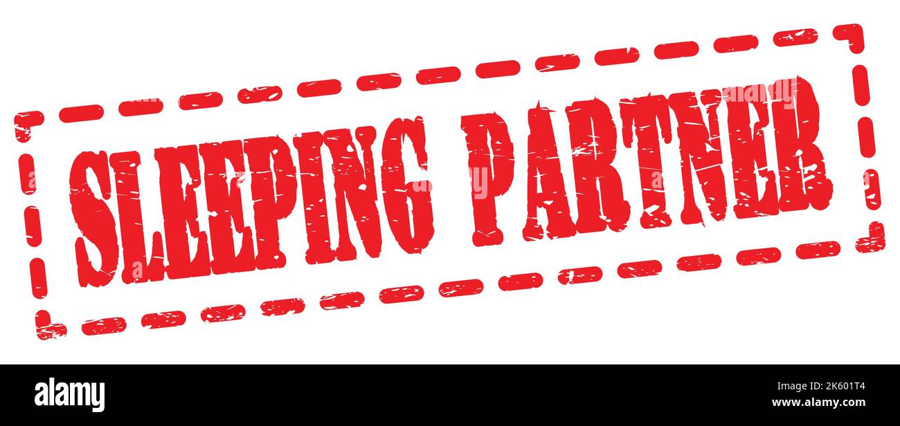 SLEEPING PARTNER text written on red dash stamp sign Stock Photo - Alamy