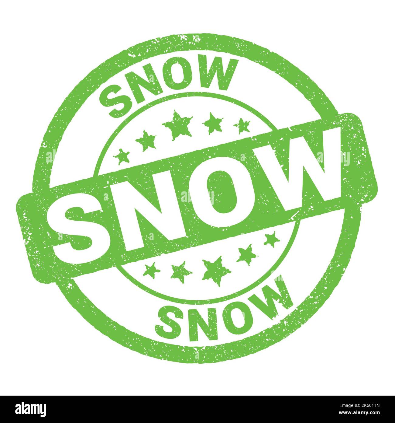 SNOW text written on green grungy stamp sign Stock Photo - Alamy