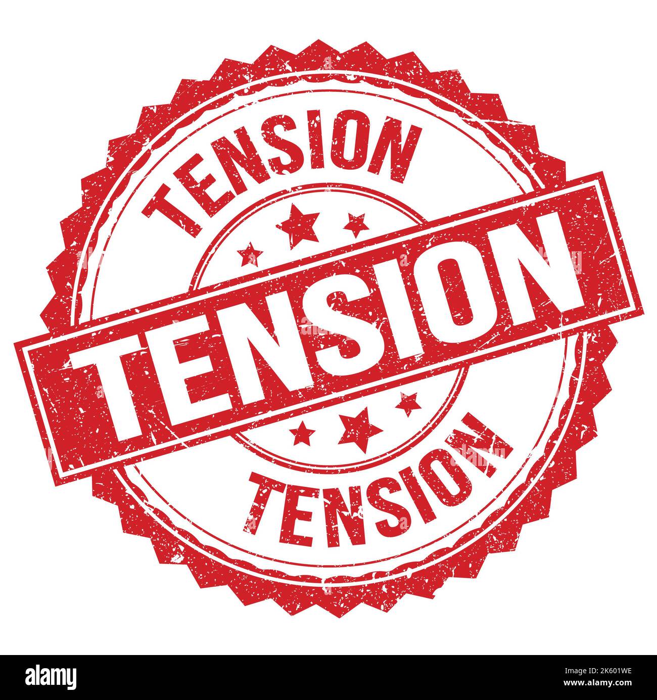 TENSION text written on red round stamp sign Stock Photo - Alamy