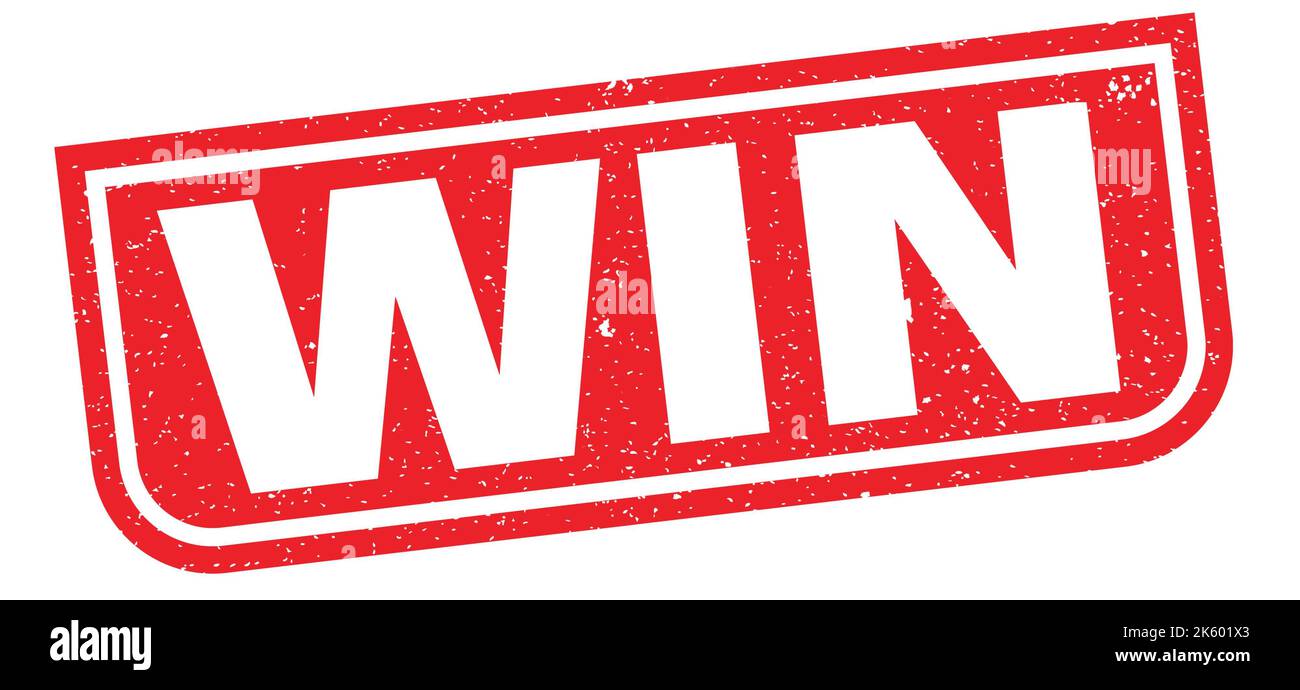 WIN text written on red grungy stamp sign Stock Photo - Alamy