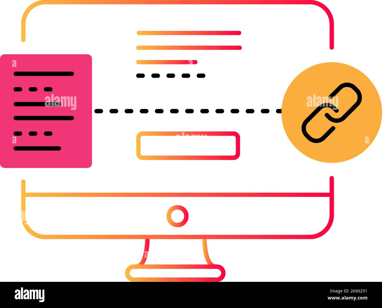 Computer link outline icon flat vector backlink Stock Vector Image ...