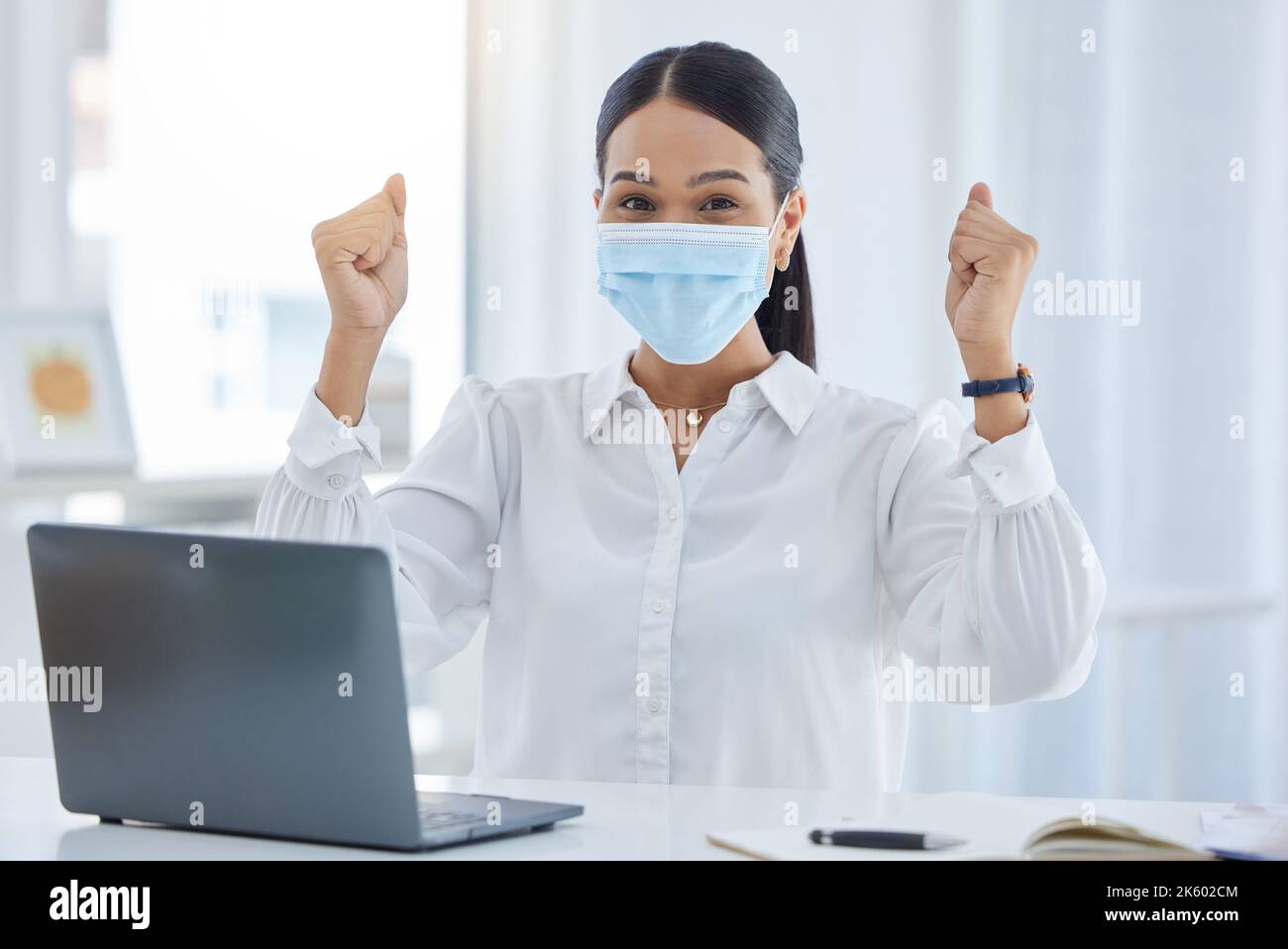 Woman online video call in covid, success in interview communication ...