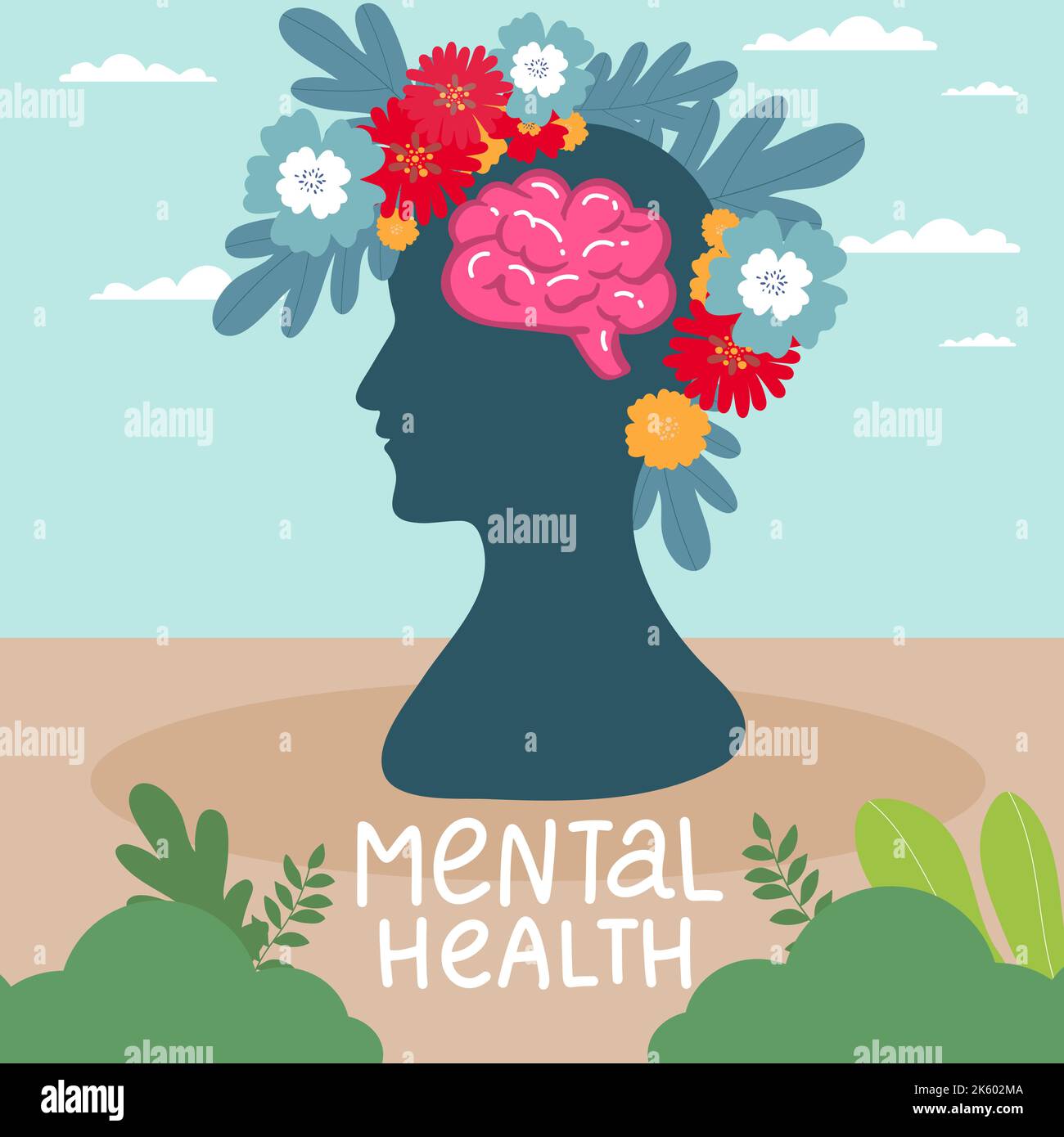 Mental health care treatment vector illustration concept. specialist ...