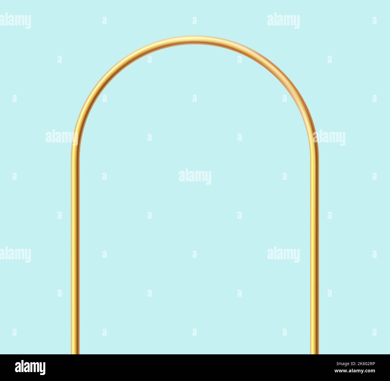 Golden realistic arch. Gold 3d arch frame. Shiny doorway. Blank portal ...