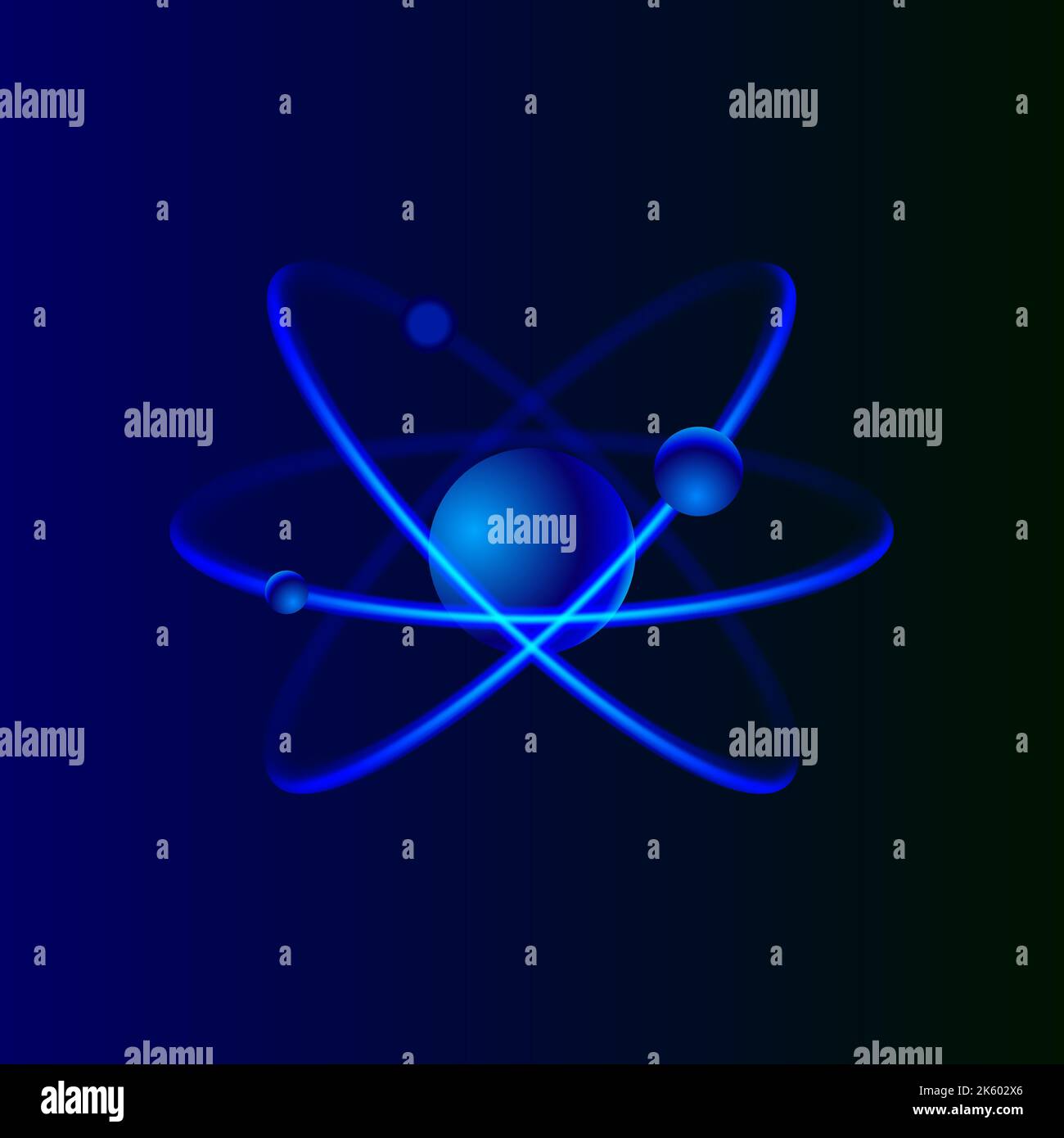 3d Illustration Of Atom Surrounded By Electrons Nuclear Atom 3d Cell Nucleus Molecule Fusion
