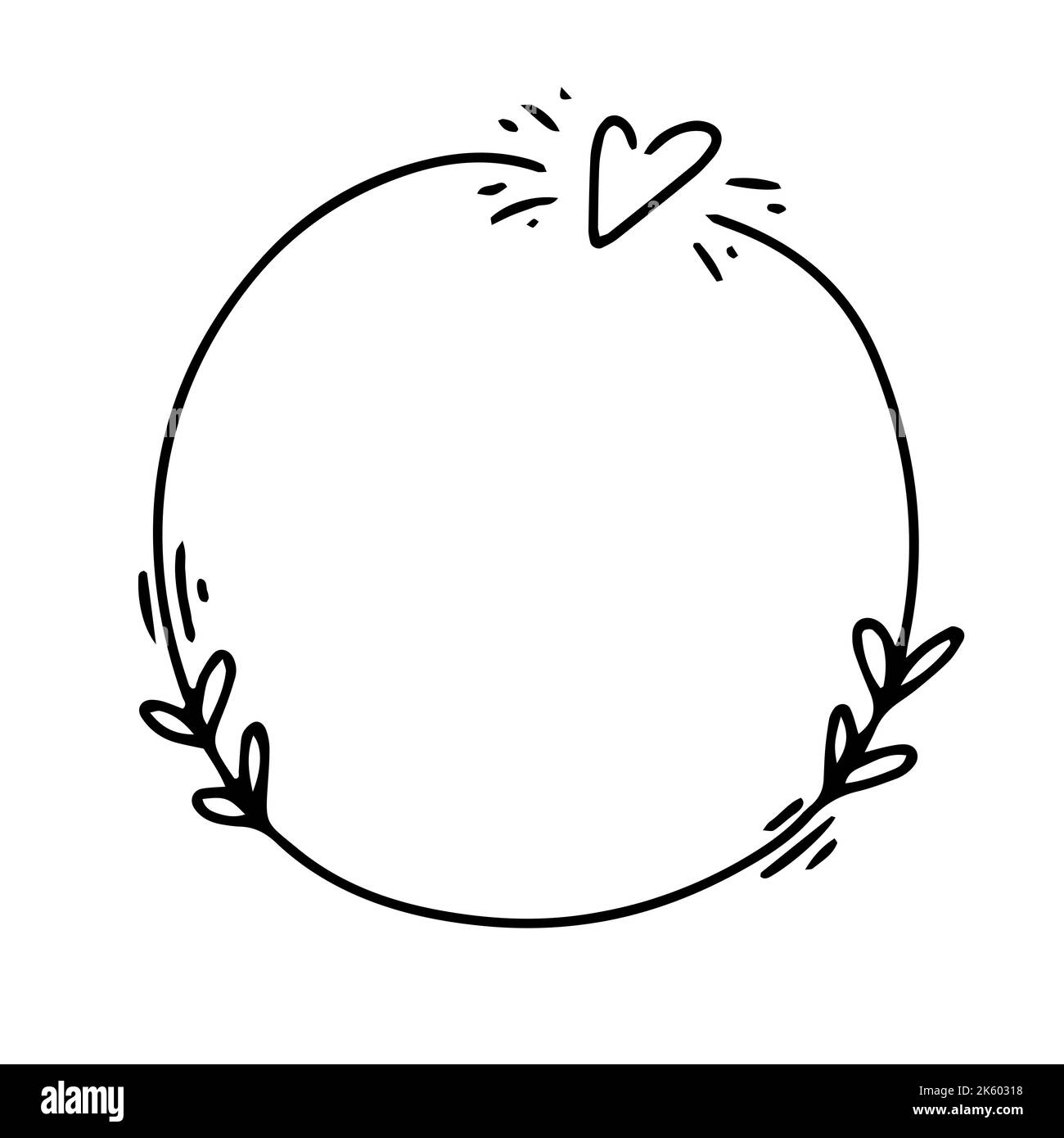 Hand drawn circle line sketch set. Vector circular scribble doodle ...