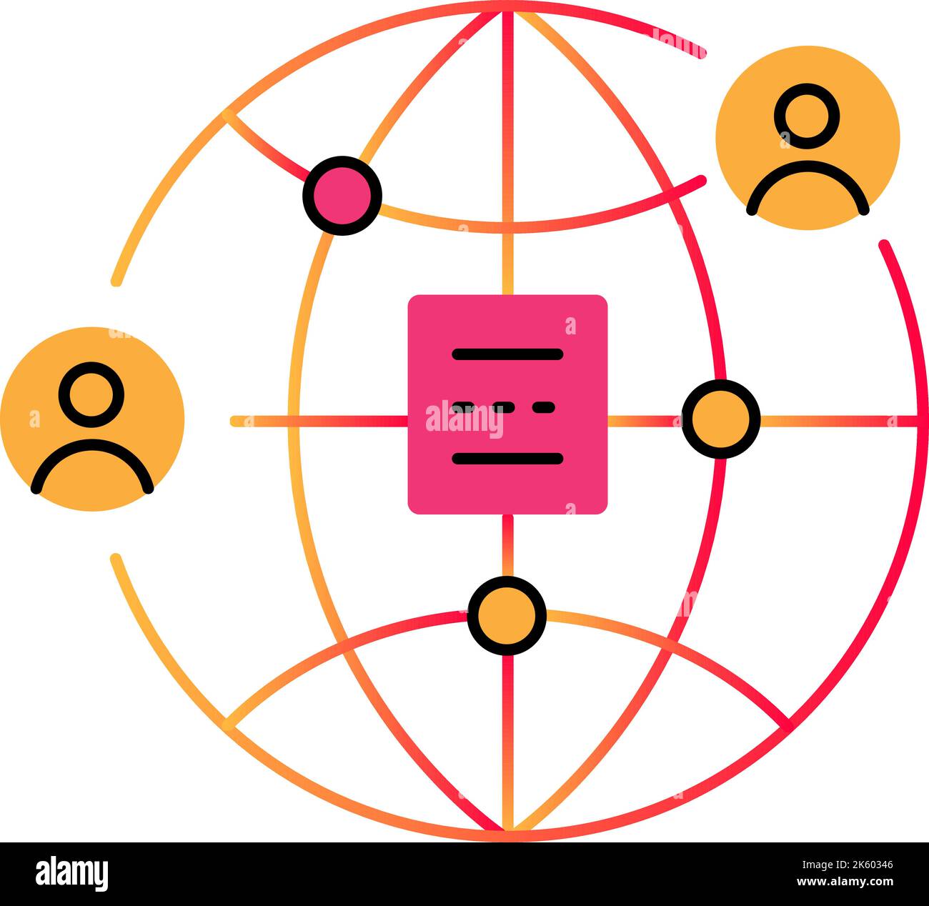 Global management outline icon Stock Vector Images - Alamy