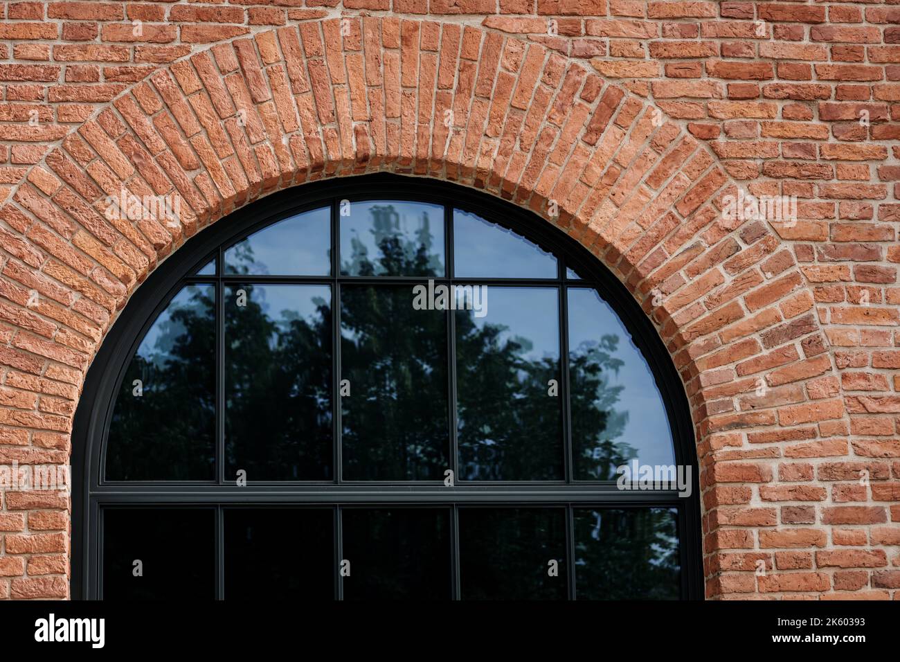 Brick building with windows. Old city architecture Stock Photo - Alamy