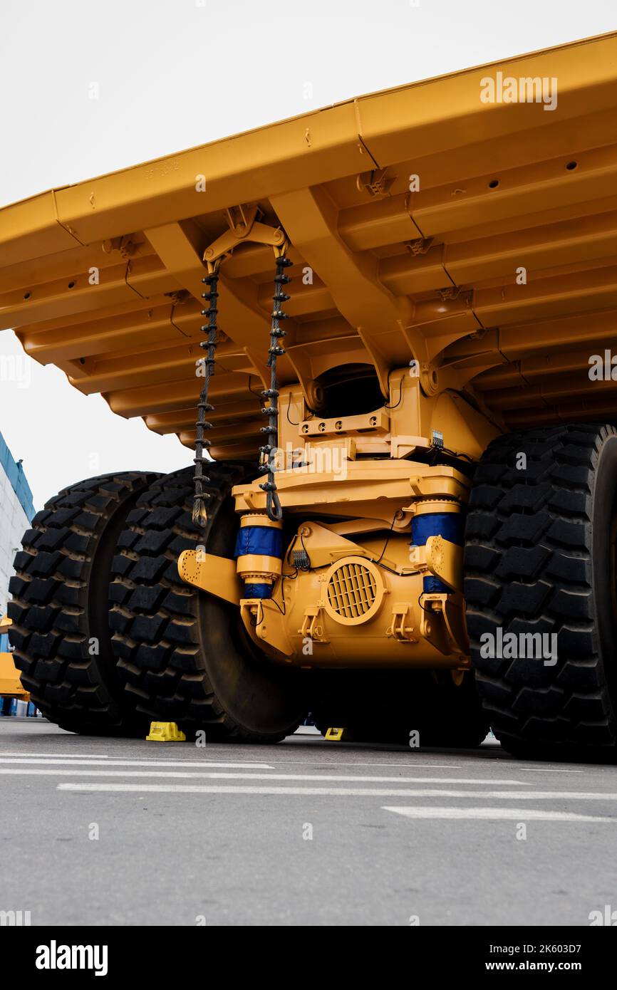 Heavy yellow dump truck. industrial transoprt Stock Photo - Alamy