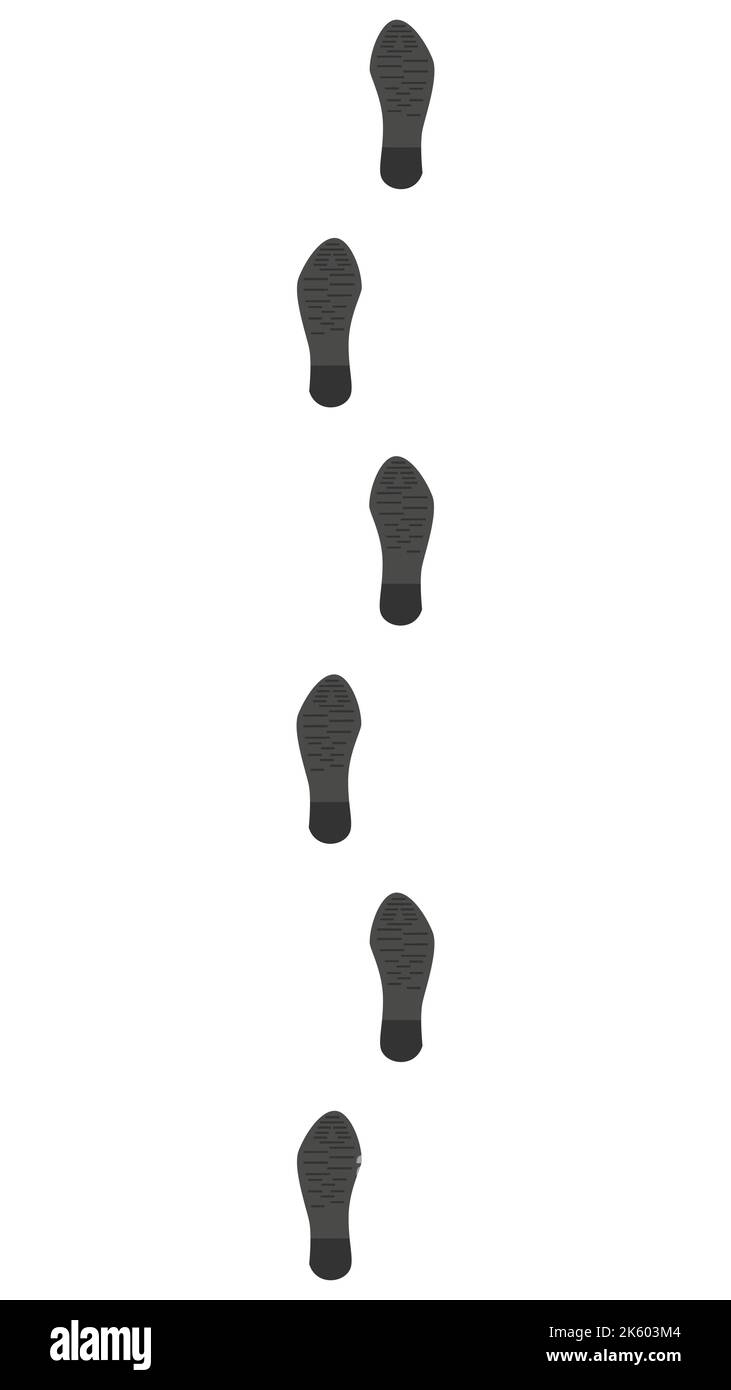 Seamless path of footprints of boots isolated on white background ...