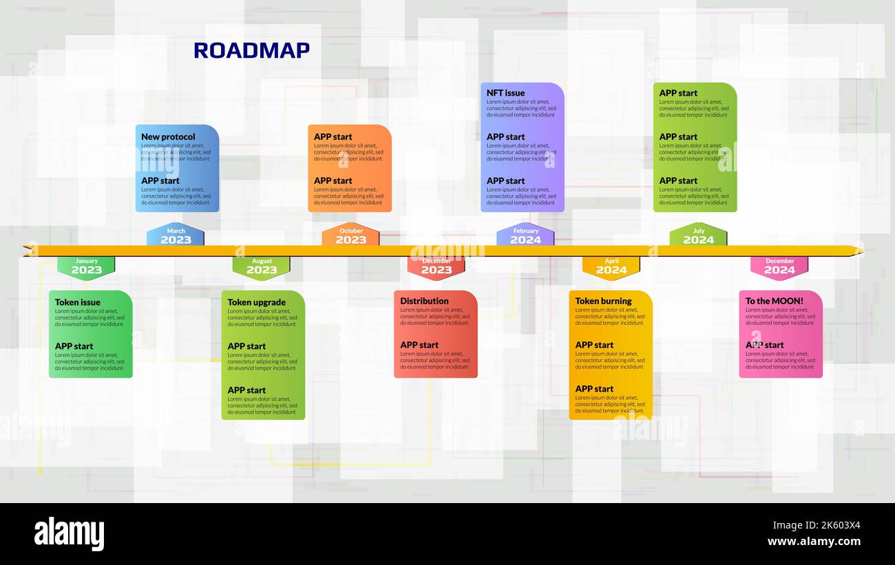 Roadmap with colorful copy space on light background. Horizontal ...