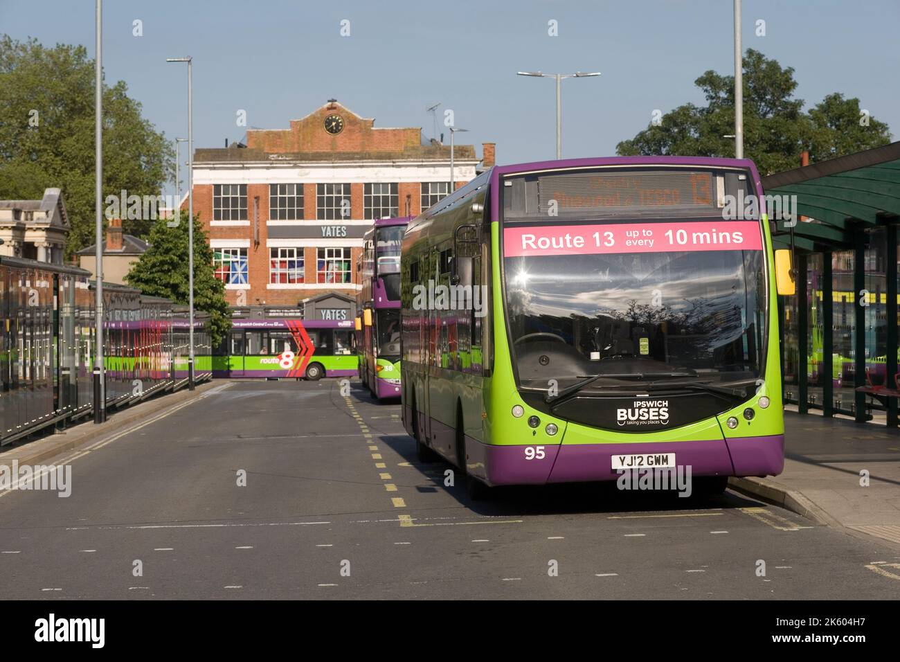 Tower Ramparts bus station and Yates pub in Ipswich Suffolk England ...