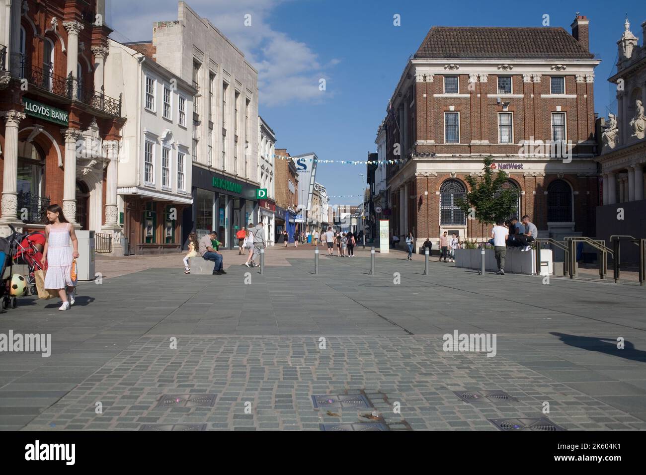 Cornhill with its cobbled paving in Ipswich Suffolk England Stock Photo ...