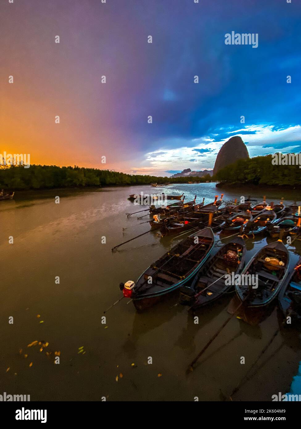 Aerial view of Samet Nangshe Viewpoint at sunset during rainy season ...