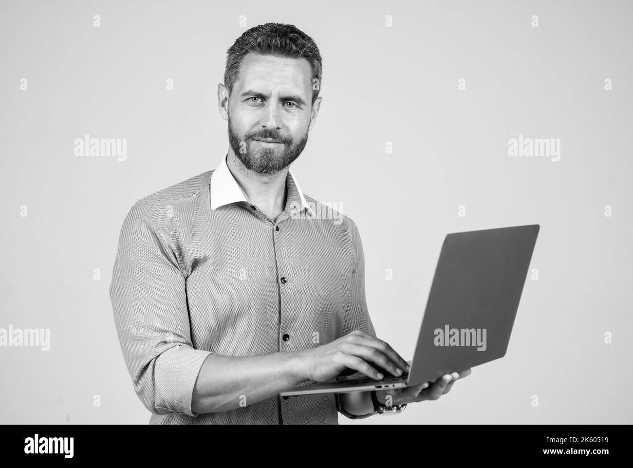 confident guy work online. agile business success. successful male ...