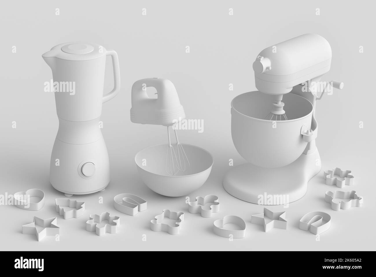 Mixer and hand mixer with kitchen utensil and metal cookie cutters for ...