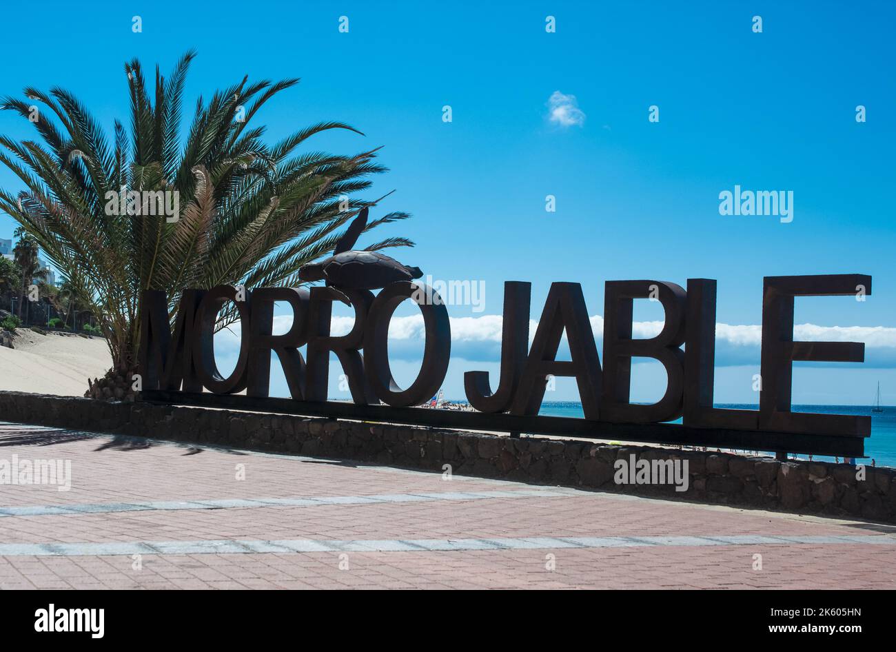 Aerial view on the beach in Playa del Matorral in Morro Jable, Canary ...